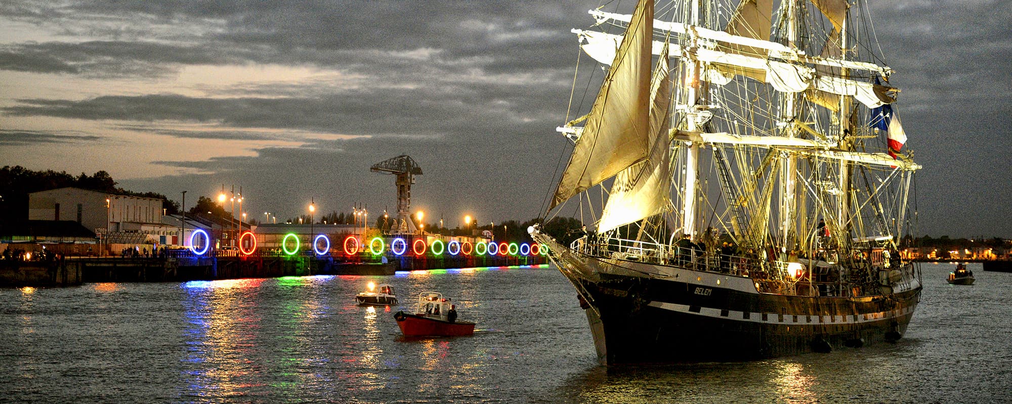 Escale du Belem à Nantes - Débord de Loire